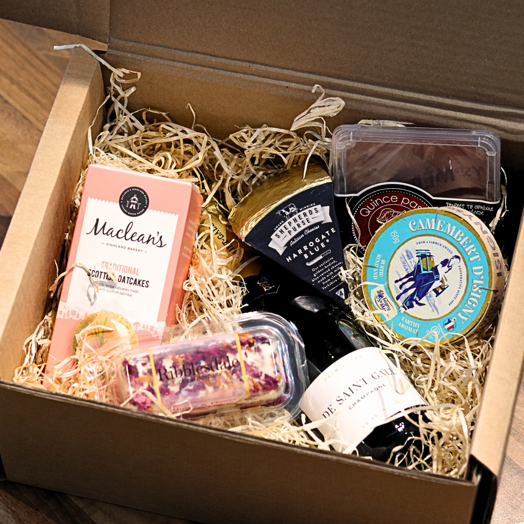 Cheese & Champagne Gift Box – Champagne, Artisan Cheeses ...